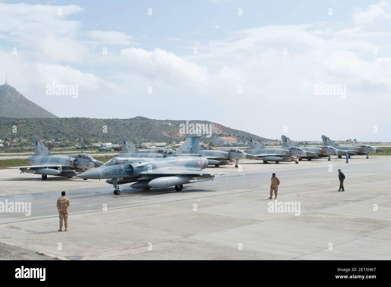 A Mirage 2000 jets fighters (french and qatari) pictured in the air ...