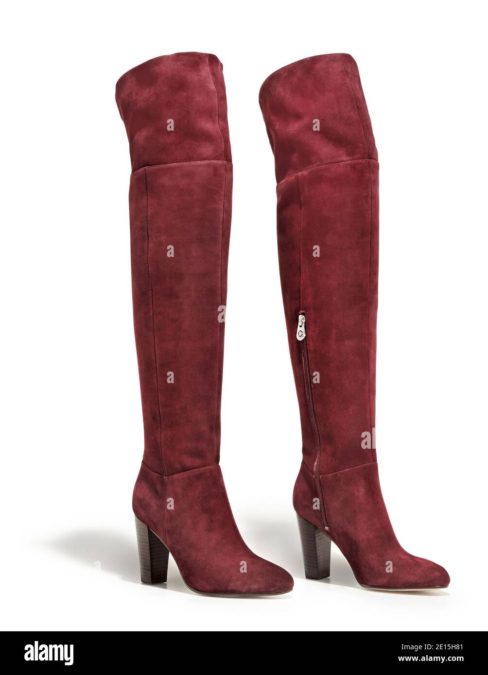 Red suede knee high boots with heel from the FALL 2014 C.Wonder Look ...