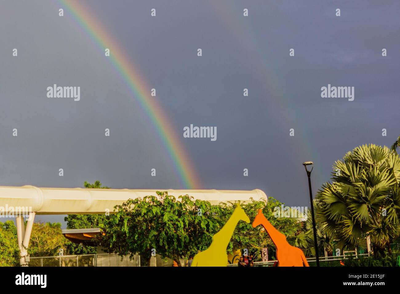 Rare double rainbow in Miami Stock Photo - Alamy