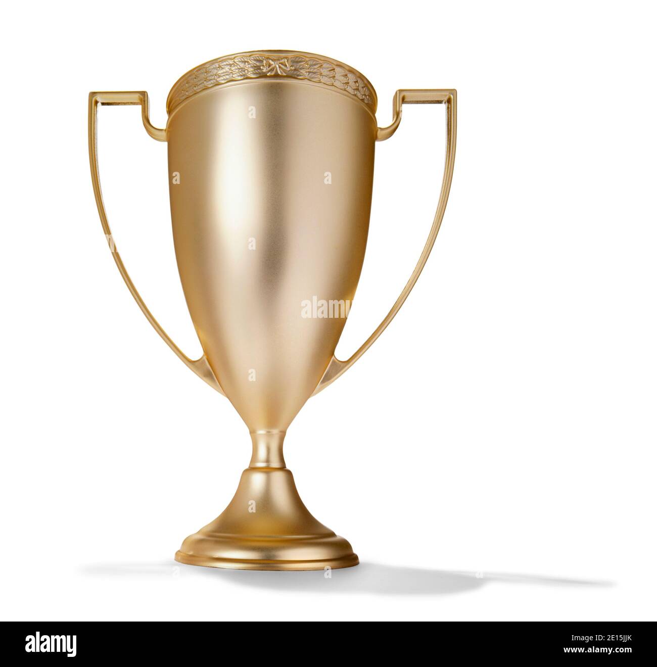 Gold trophy photographed at an angle on a white background Stock Photo ...