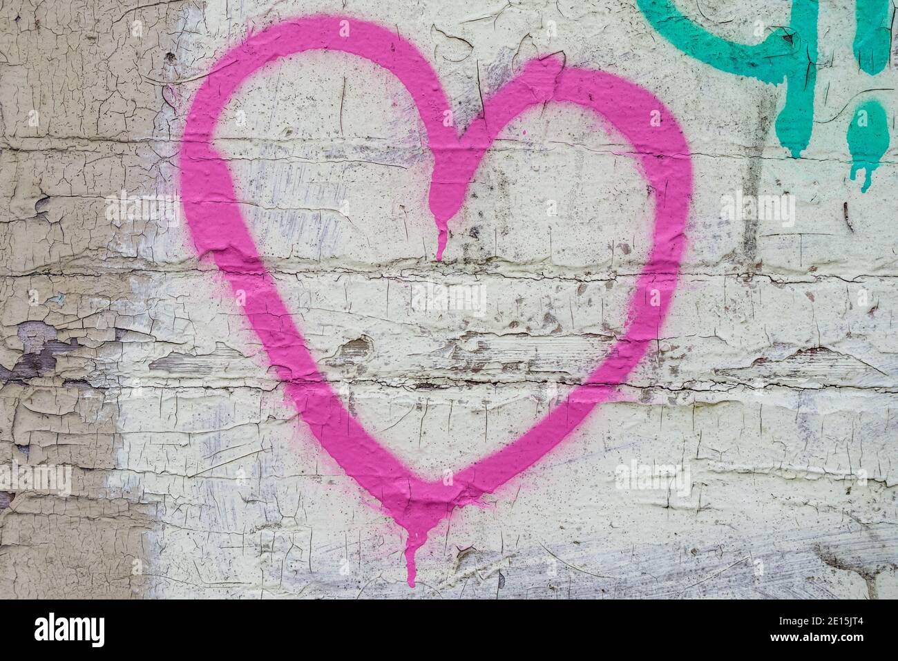 Pink heart on the Brick wall background Stock Photo - Alamy