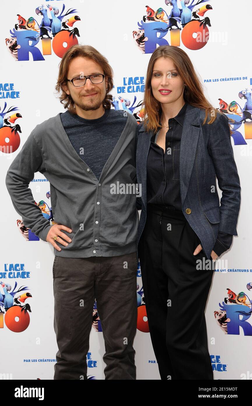 Lorant Deutsch and Laetitia Casta during a photocall for the film 'Rio ...