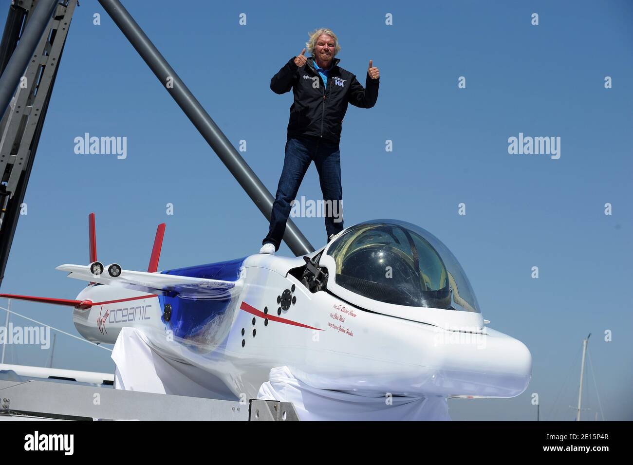 Sir Richard Branson and explorer Chris Welsh attend a press conference ...