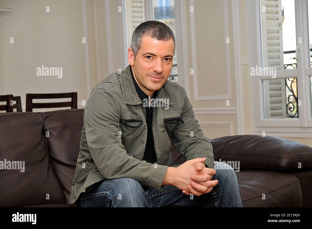 EXCLUSIVE - Actor Bruno Putzulu poses for our photographer in Paris, France on April 8, 2011 ...