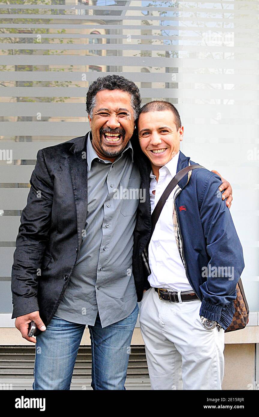 EXCLUSIVE - Singers Faudel and Khaled pose in Paris, France on April 8 ...