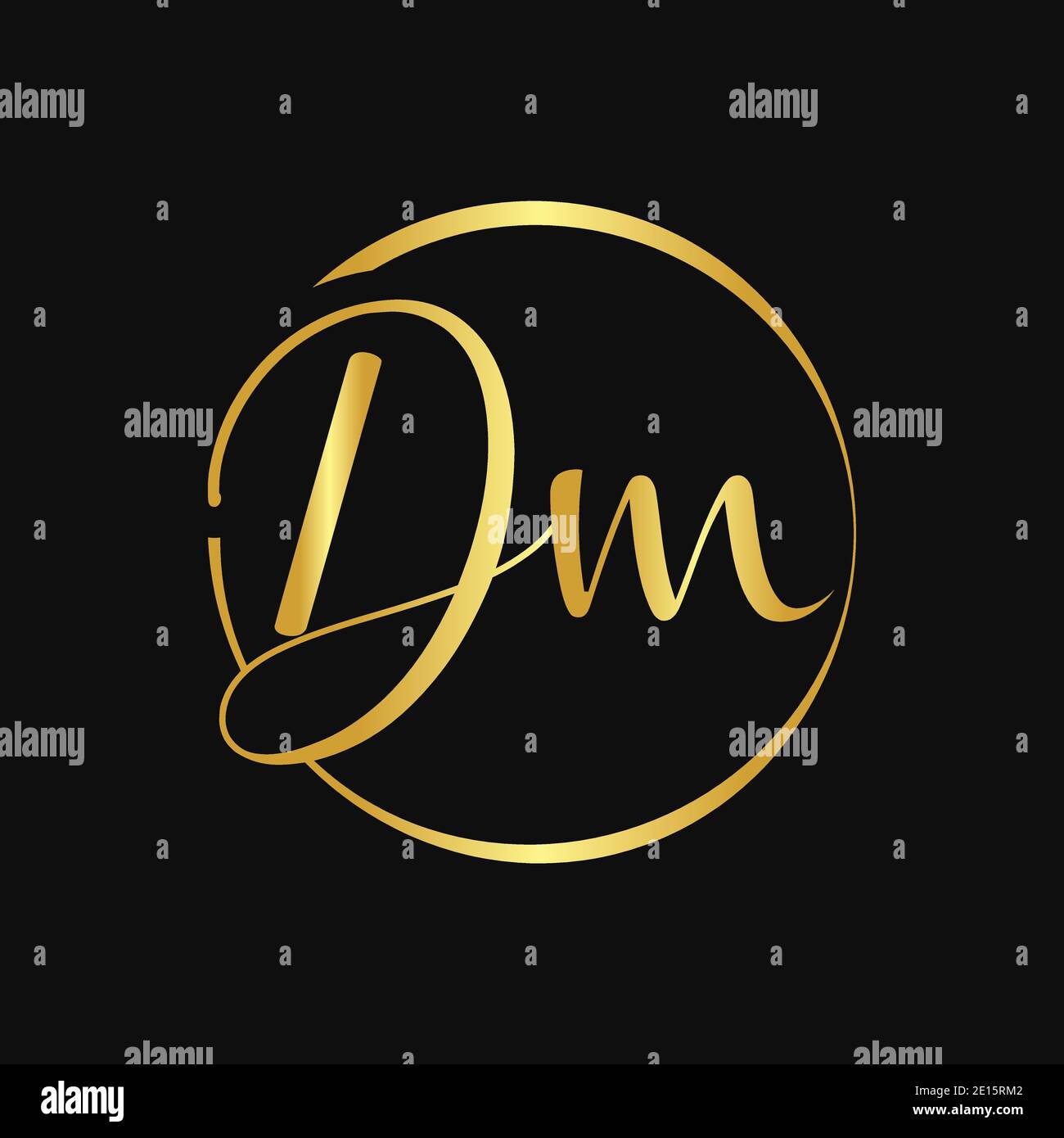 Initial DM Script Letter Type Logo Design With Modern Typography Vector ...