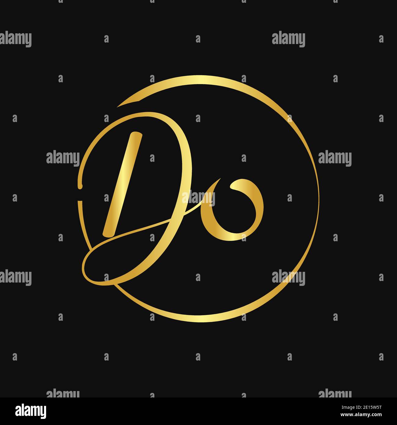 Initial DO Script Letter Type Logo Design With Modern Typography Vector ...