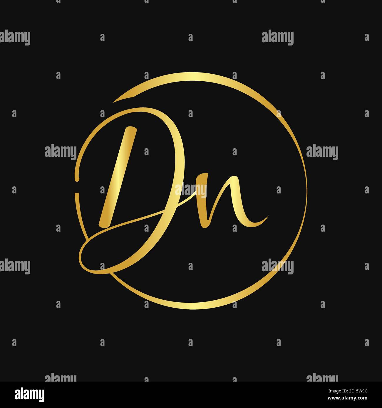 Initial DN Script Letter Type Logo Design With Modern Typography Vector ... Initial DN Script Letter Type Logo Design With Modern Typography Vector ...