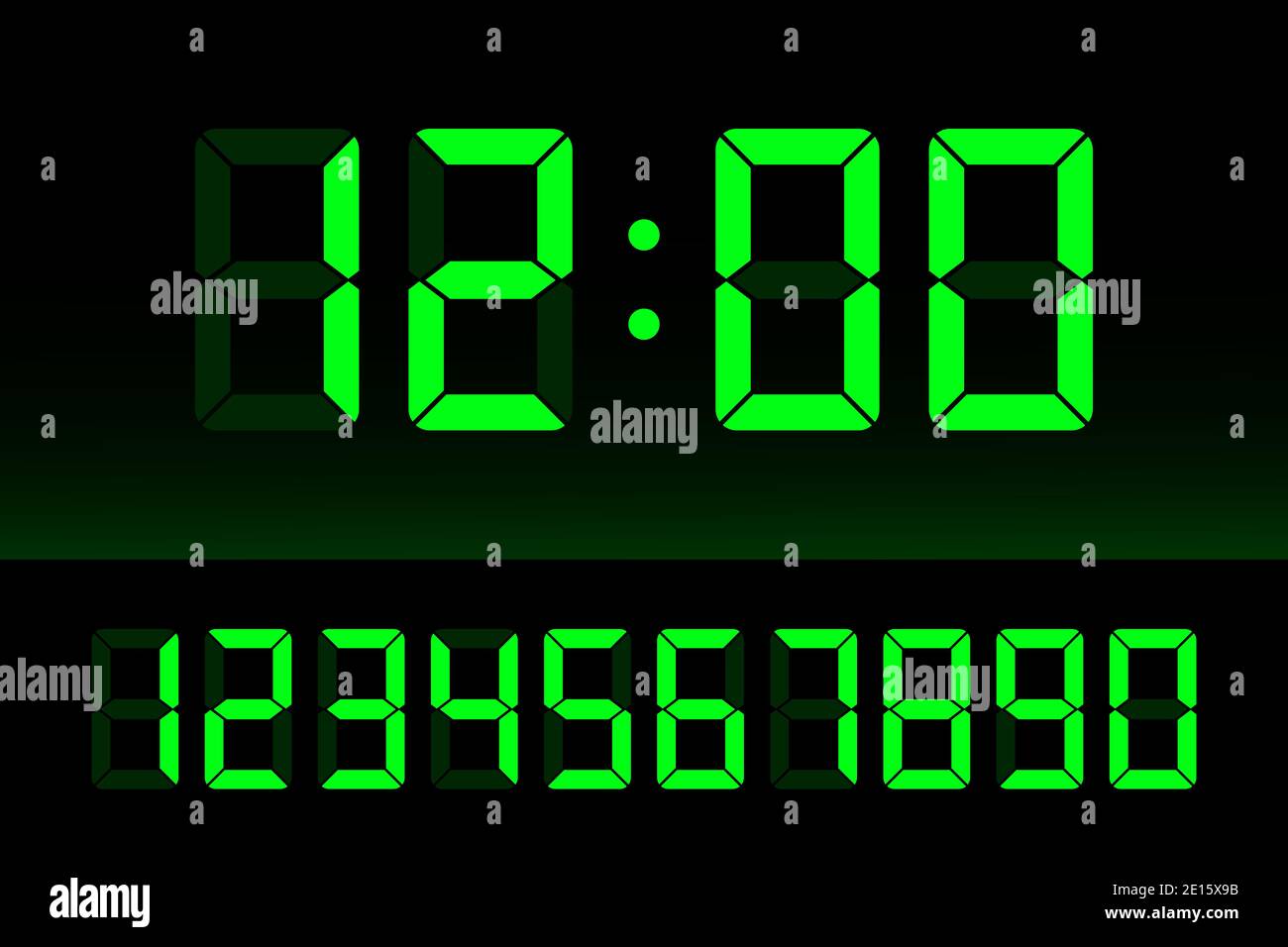 Digital clock number set. Time icon. Design element. Vector stock ...