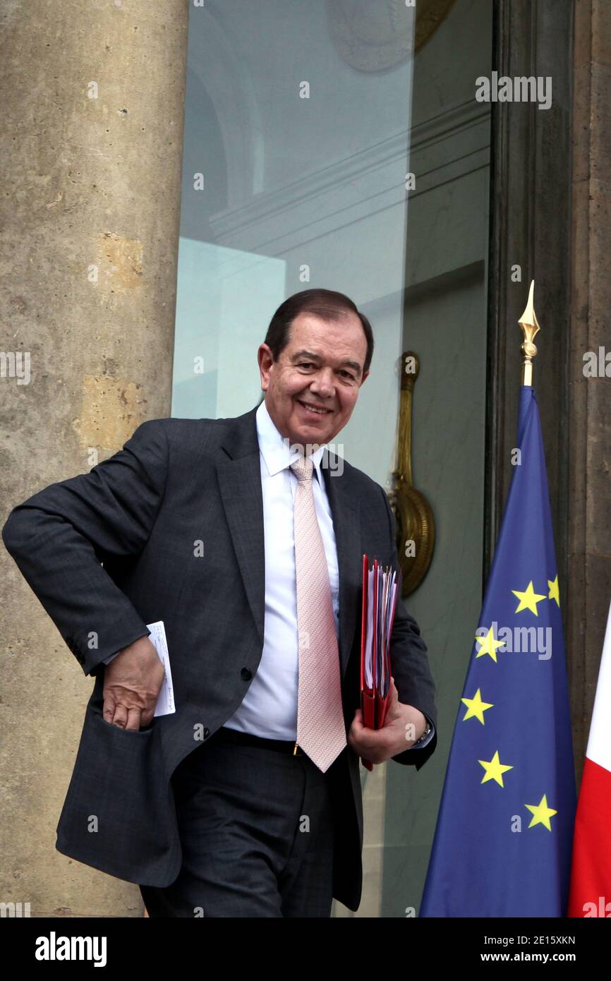 French Minister for Relations with the Parliament Patrick Ollier leaves ...