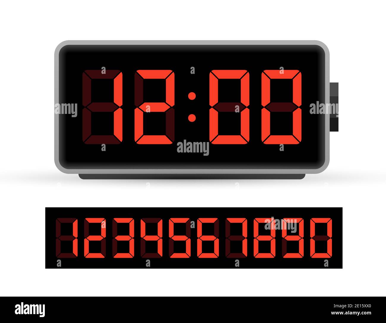 Digital clock number set. Time icon. Design element. Vector stock ...