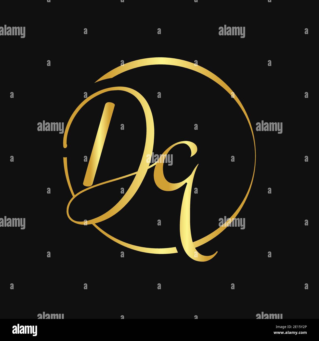 Initial DQ Script Letter Type Logo Design With Modern Typography Vector ...