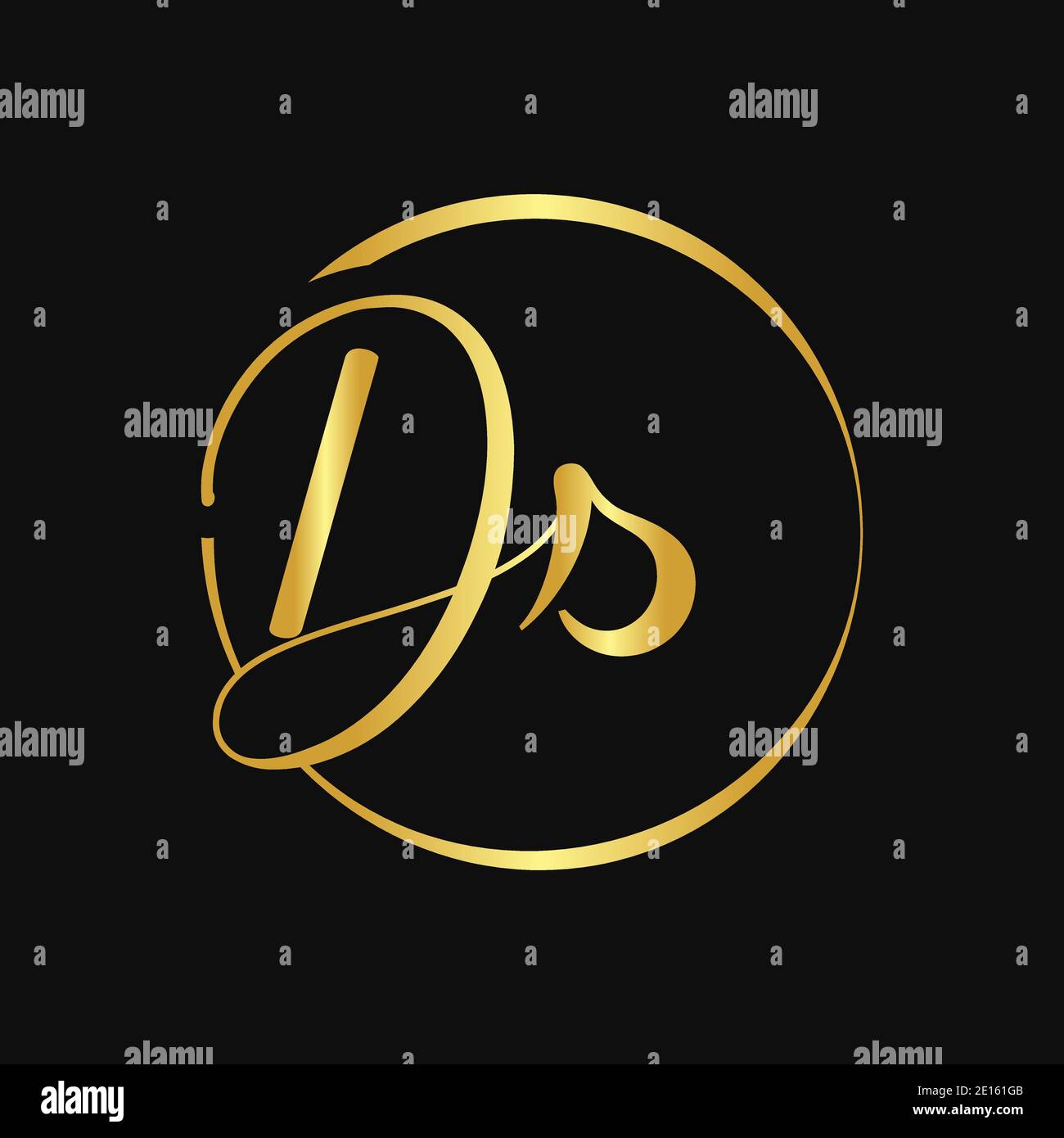 Initial DS Script Letter Type Logo Design With Modern Typography Vector ...