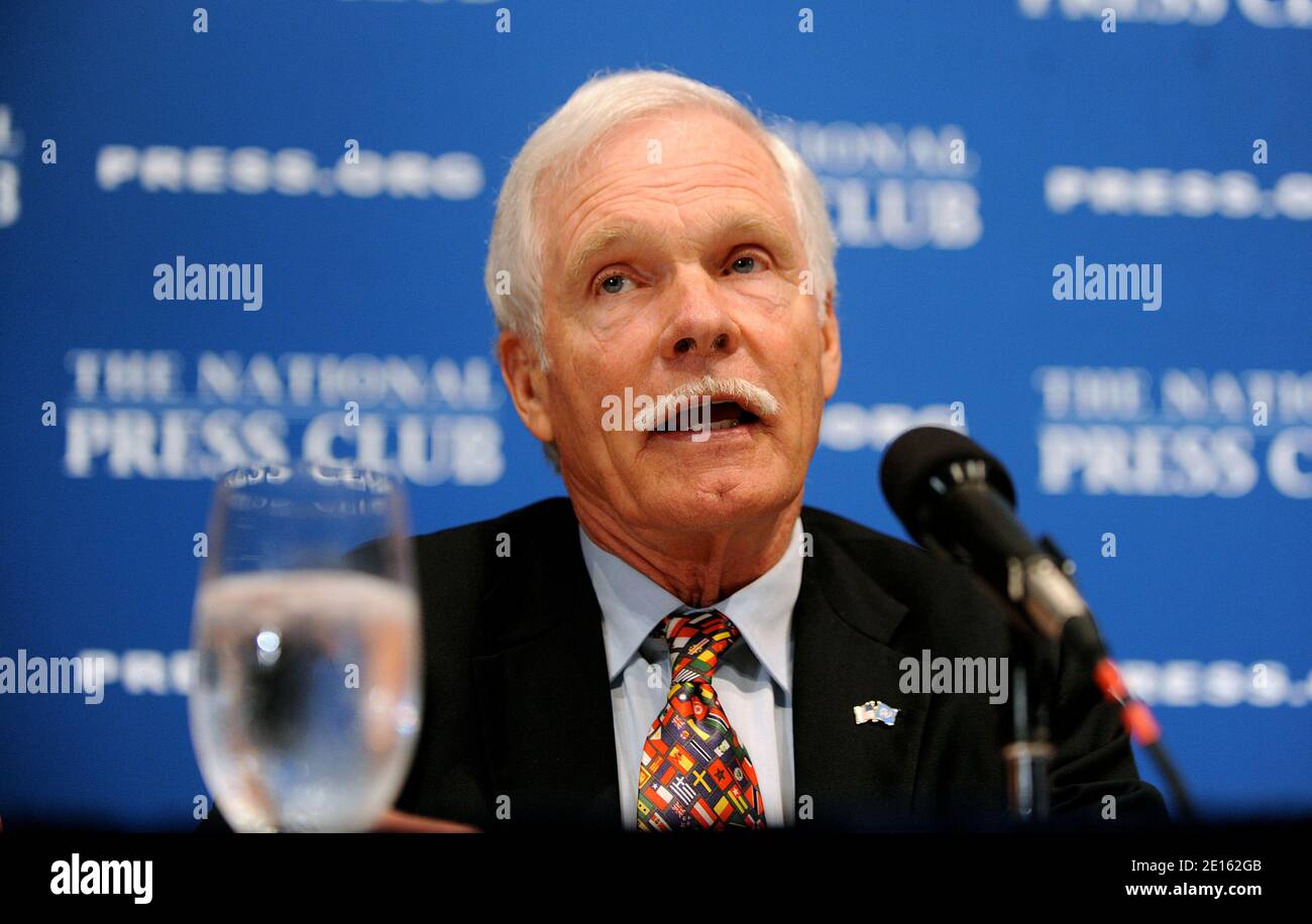 Turner Enterprises CEO and CNN founder Ted Turner speaks at a National ...
