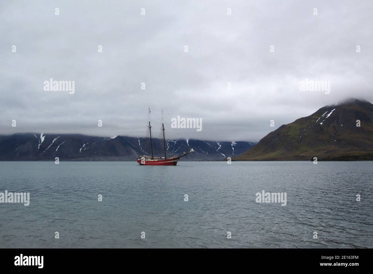 Sailship At Svalbard Coast Stock Photo - Alamy