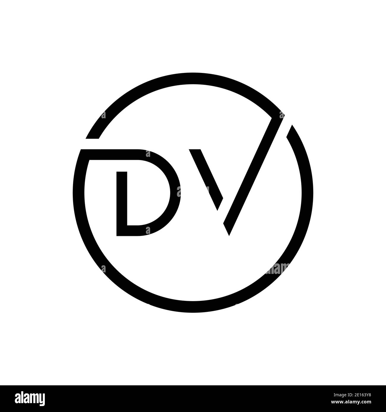 Initial DV Letter Logo Creative Typography Vector Template. Creative ...