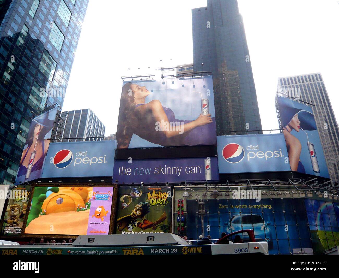 Colombian actress Sofia Vergara on a big advertising billboard of Pepsi ...