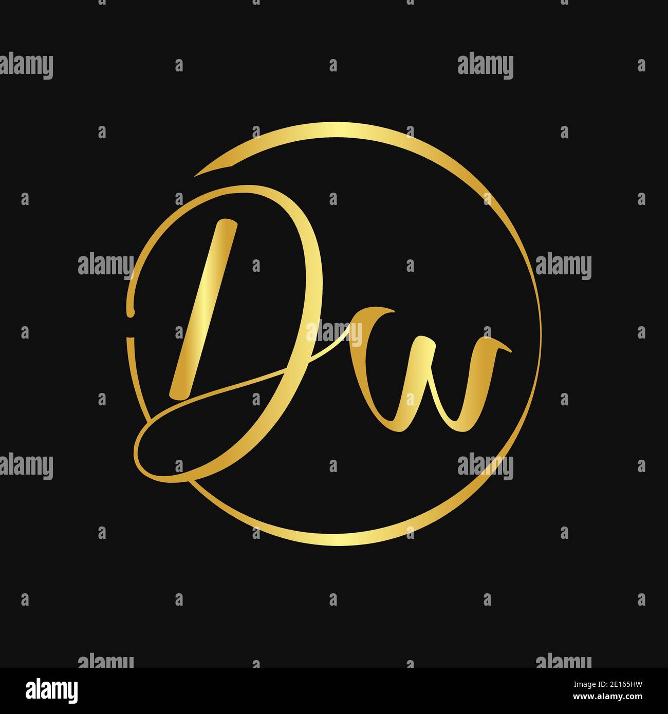 Initial DW Script Letter Type Logo Design With Modern Typography Vector ... Initial DW Script Letter Type Logo Design With Modern Typography Vector ...