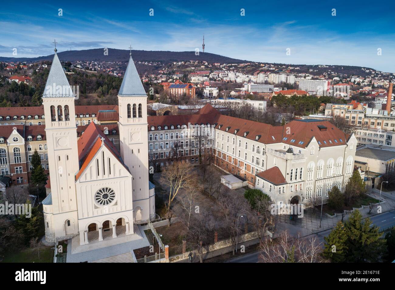 Pecs, Pius church. Bird eye view Stock Photo - Alamy