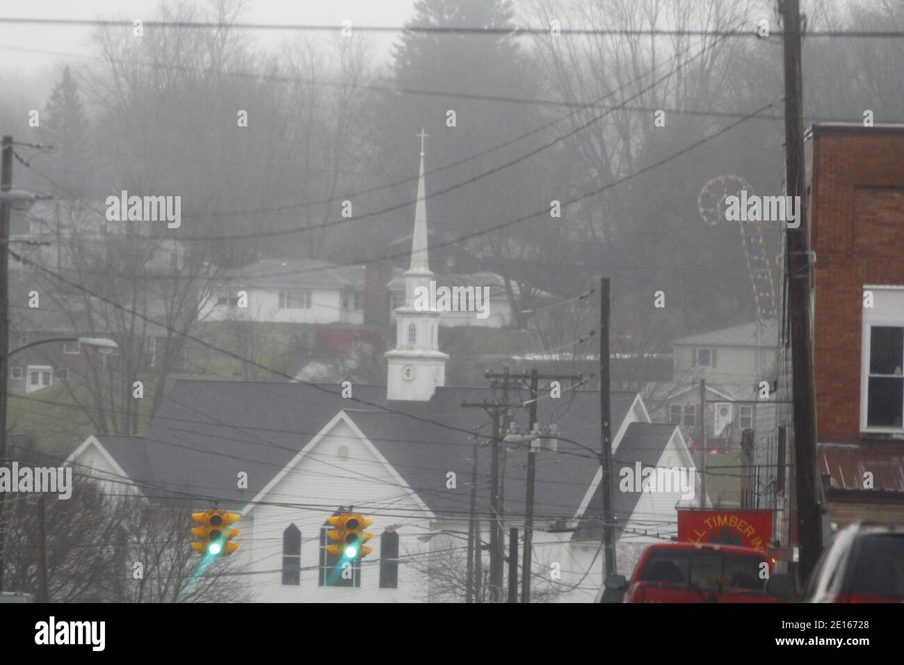 Rural Church in Wet Weather Stock Photo - Alamy