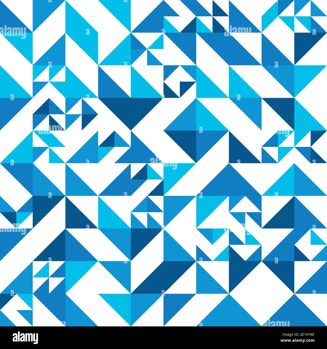 Abstract mosaic of right triangles. Blue right triangles scattered on ...