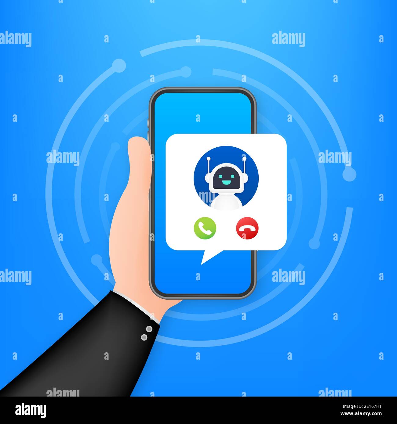 Business card with robo call. Mobile phone. Robo call. Cpam. Vector ...
