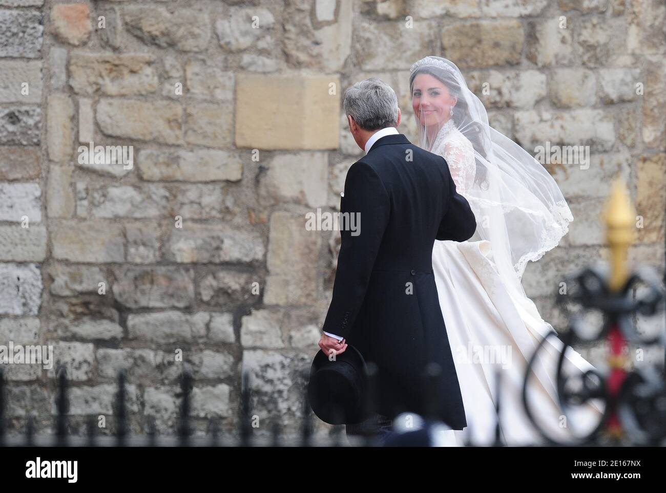 Kate Middleton arrives with her father Michael Middleton at Westminster ...