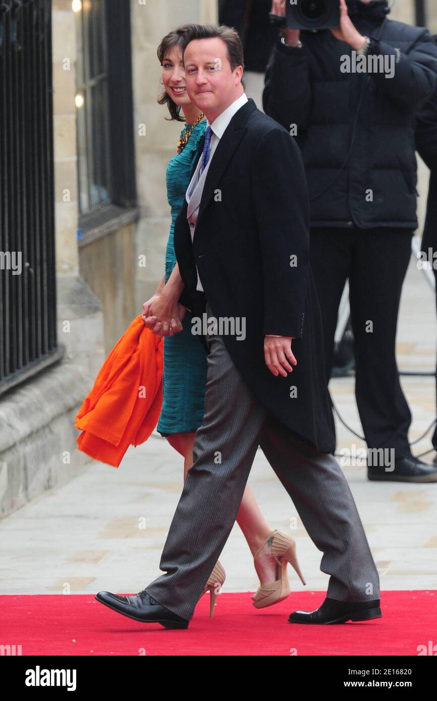 Britain's Prime Minister David Cameron and wife Samantha arriving at ...