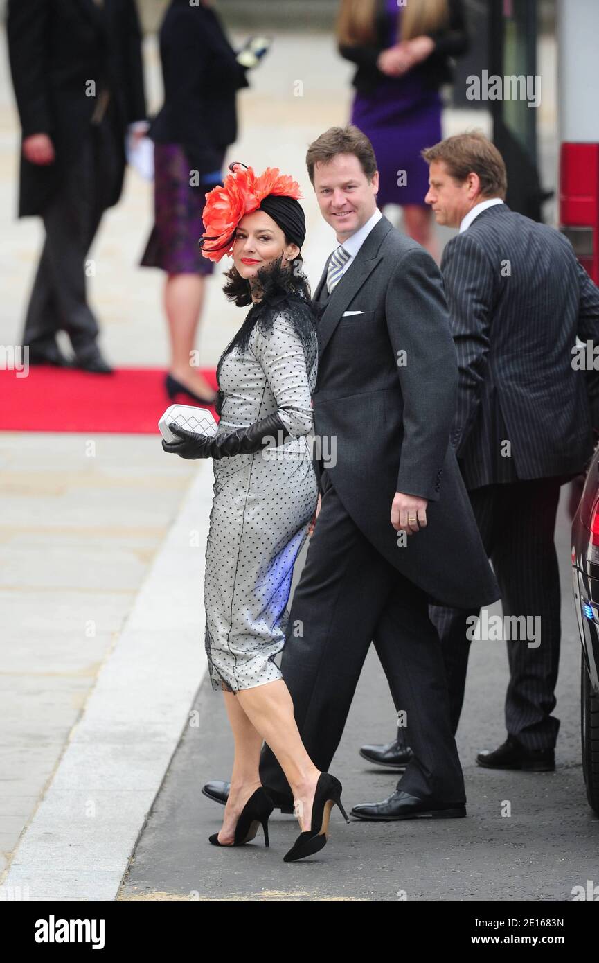 Nick Clegg and wife Miriam Gonzalez Durantez arriving at Westminster ...