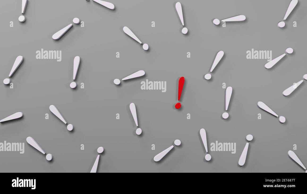 exclamation mark abstract background , 3D rendering Stock Photo - Alamy