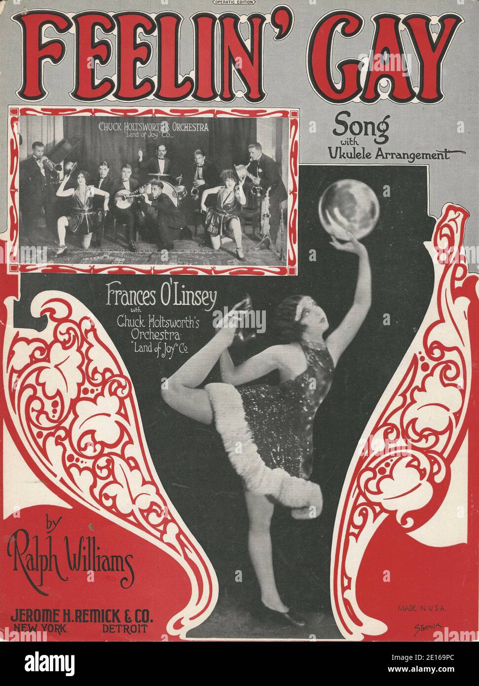 "Feelin' Gay" 1925 Song Sheet Music Cover Stock Photo - Alamy