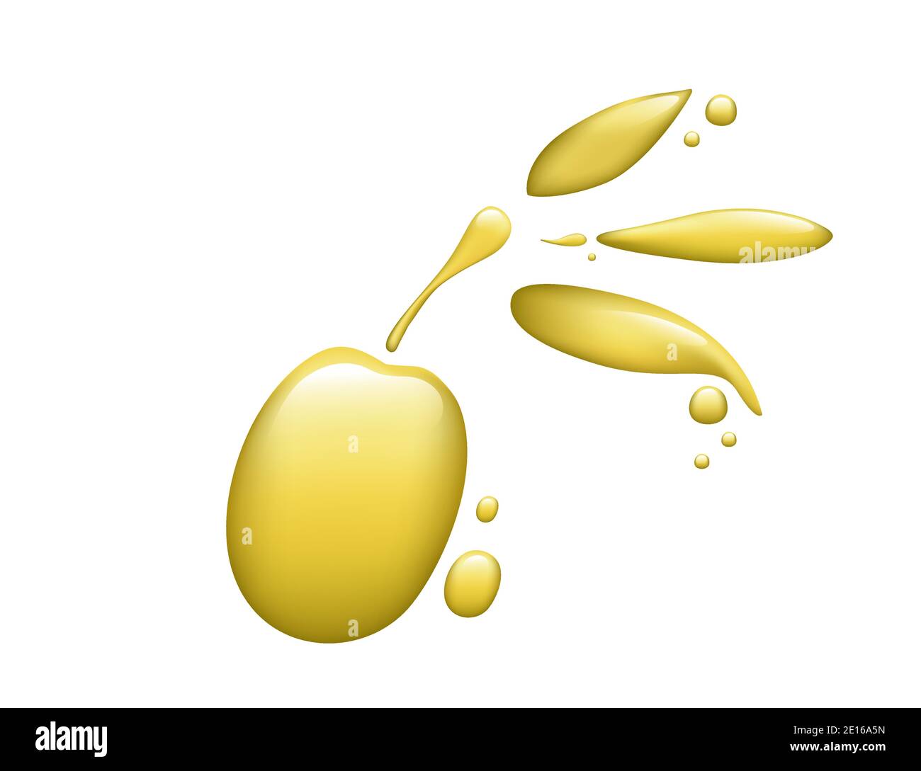 Olive oil concept of healthy tasty oil flowing oil with olive shape ...