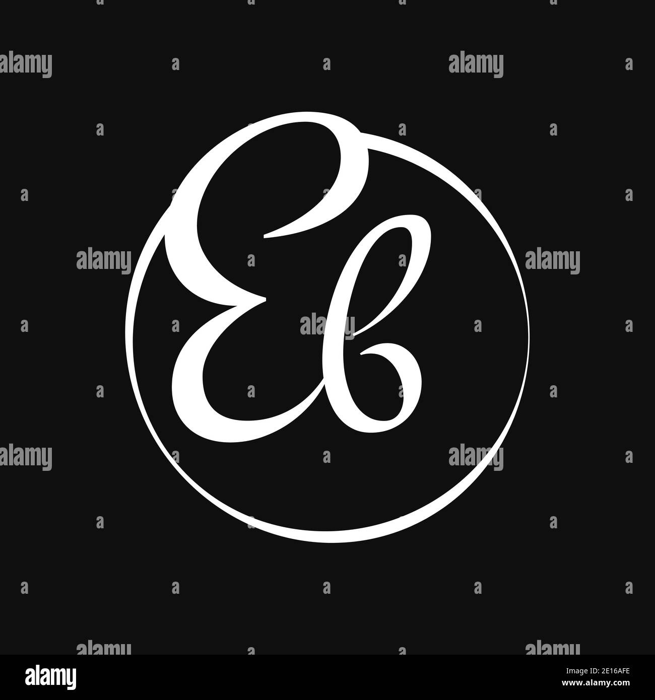Initial EB Script Letter Type Logo Design With Modern Typography Vector ...