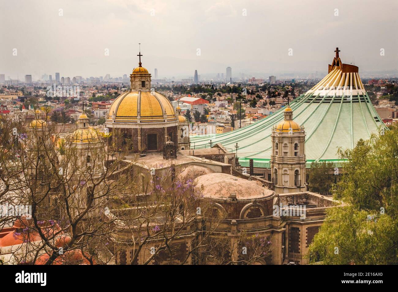 Old and New Basilicas, Shrine of the Guadalupe, Mexico City This is the ...