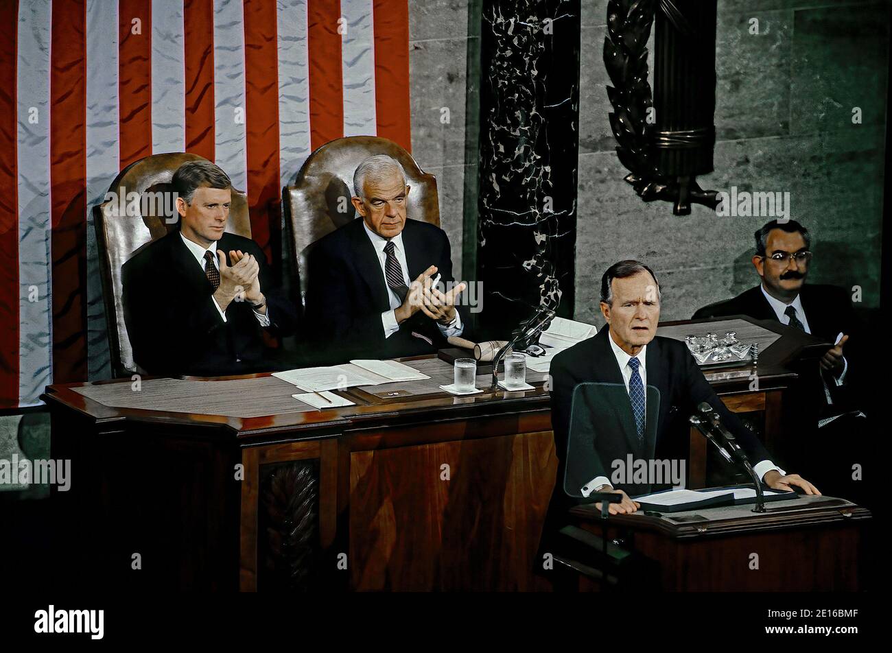 Washington, DC. USA, January 31, 1990 President George H.W. Bush ...