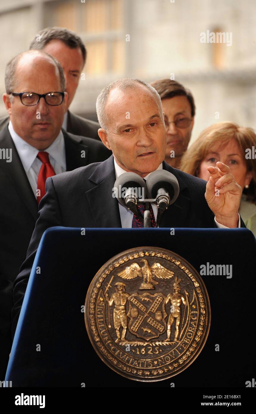 NYPD Police Commissioner Raymond Kelly during the press conference to ...