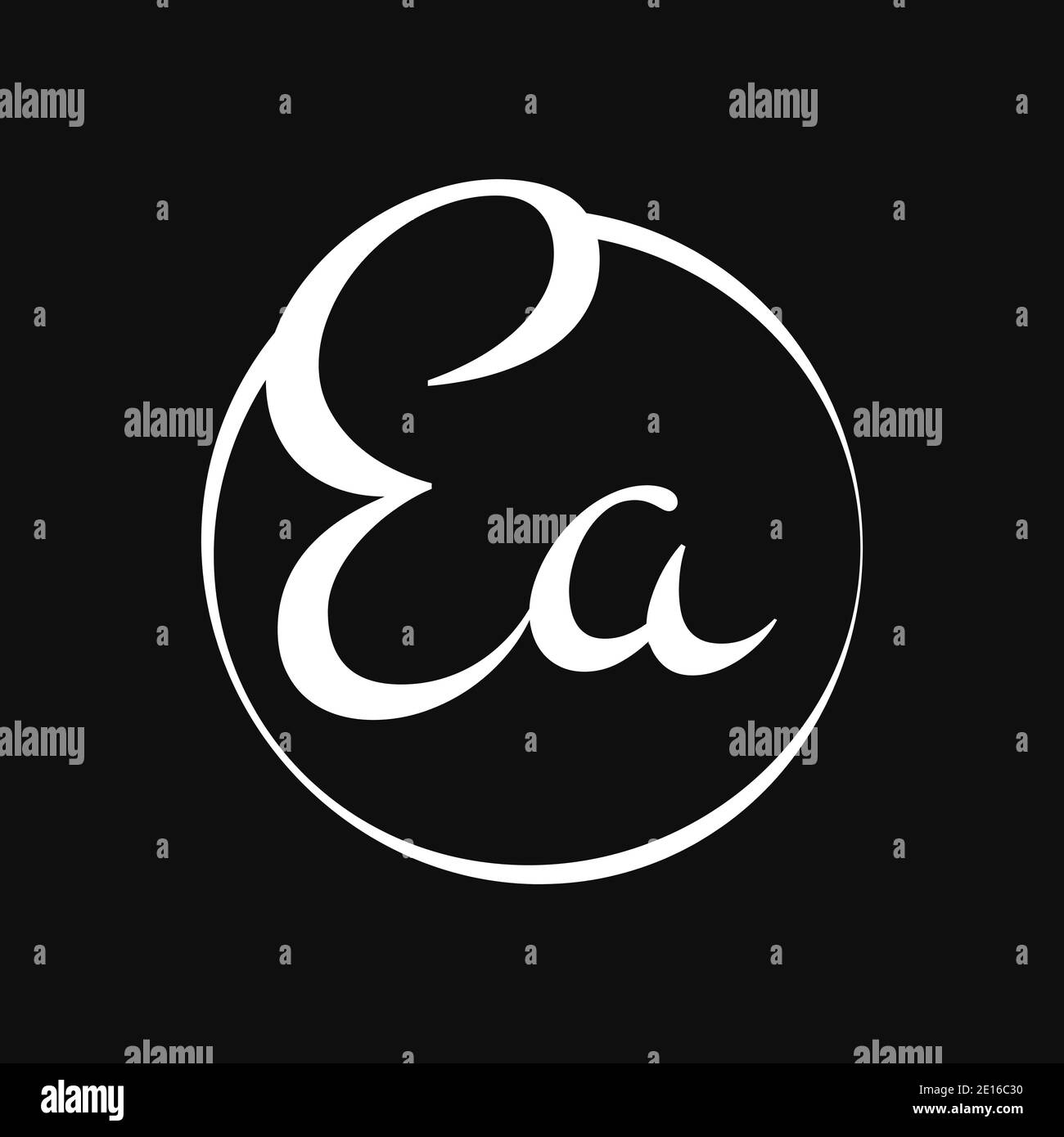 Initial EA Script Letter Type Logo Design With Modern Typography Vector ...