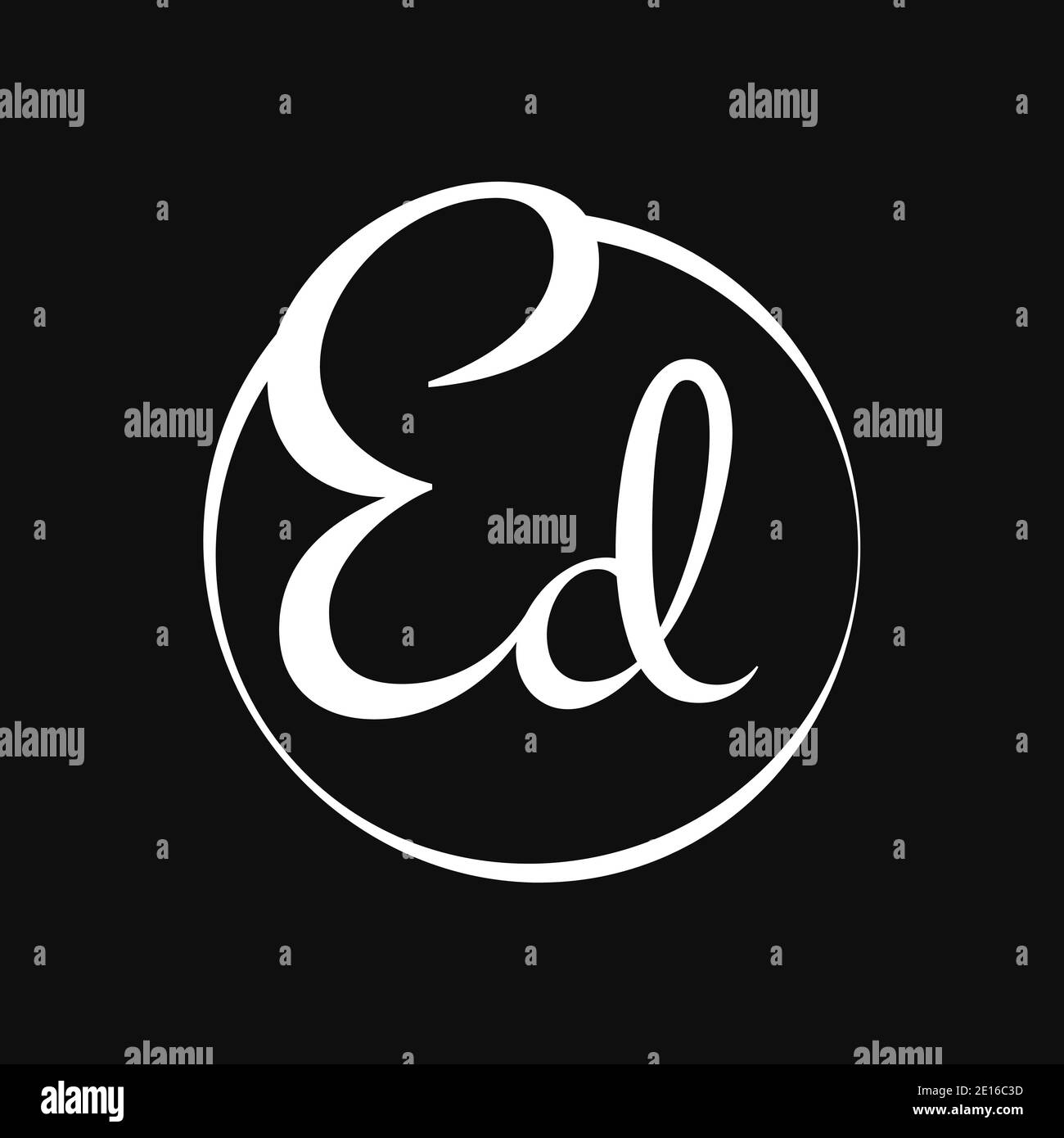 Initial ED Script Letter Type Logo Design With Modern Typography Vector ...