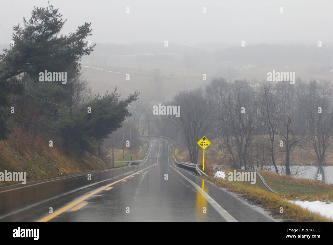 Cold, Wet Winter Day in the Countryside Stock Photo - Alamy