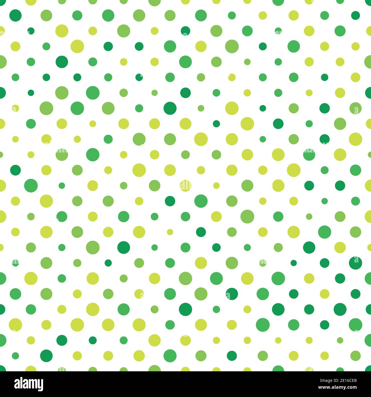 Seamless polka dot pattern. Green dots in random sizes on white ...