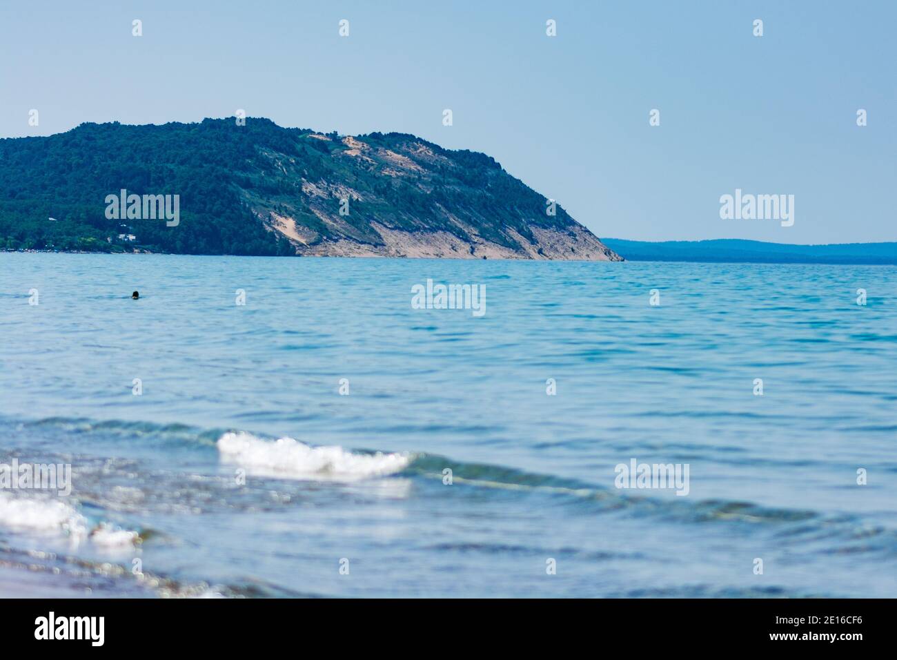 Wavy beach on Lake Michigan Stock Photo - Alamy