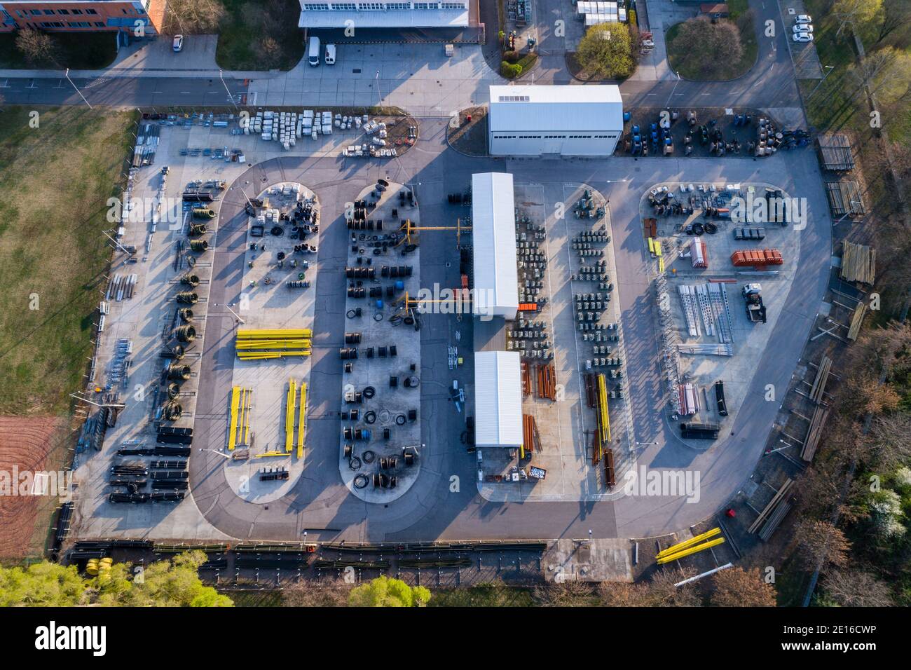 aerial view of cable factory Stock Photo - Alamy