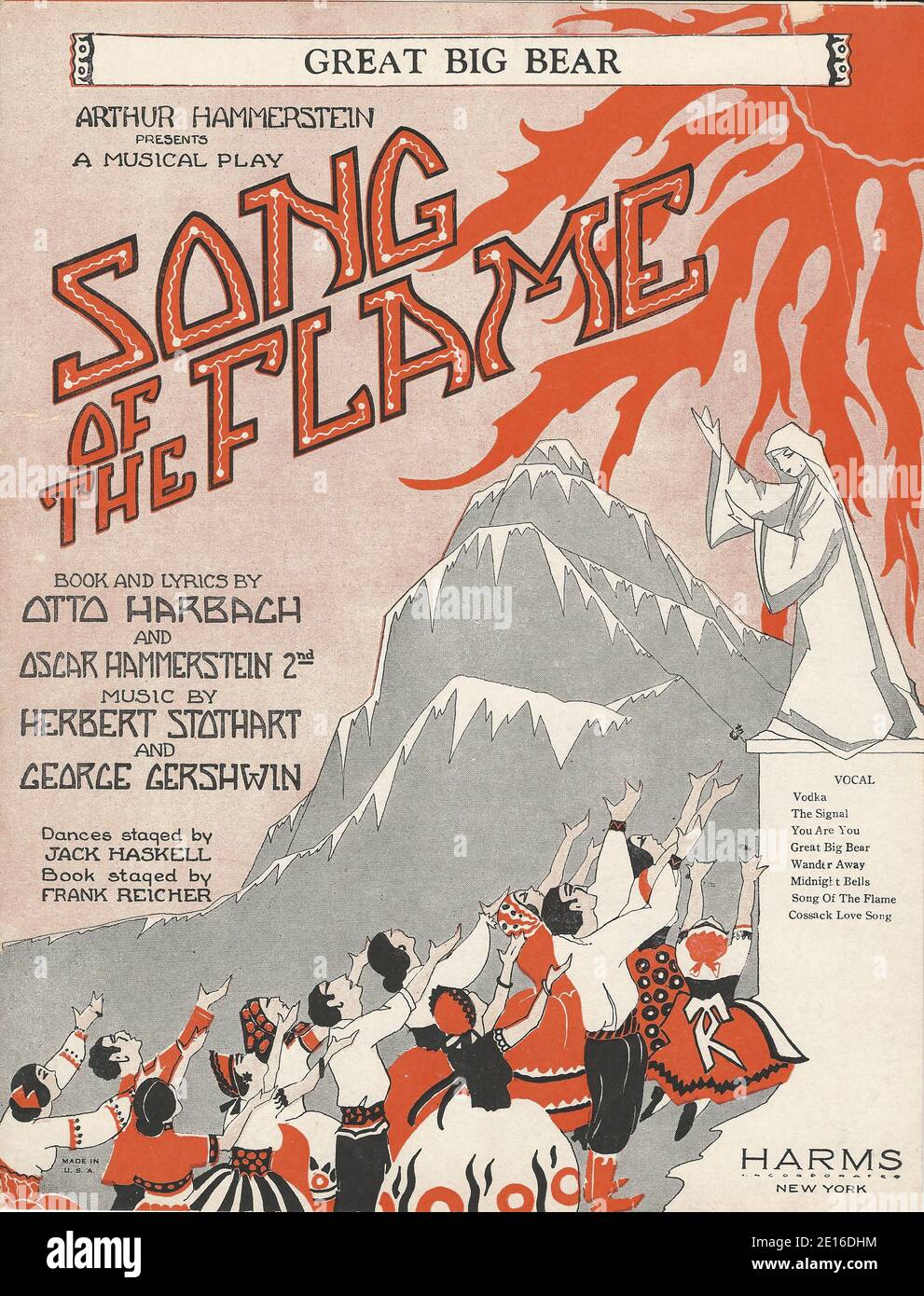 "Song of the Flame" 1925 Musical Sheet Music Cover Stock Photo - Alamy
