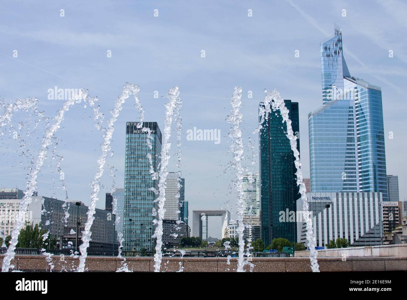 View of the 'First Tower' in the Paris' business district of La Defense ...