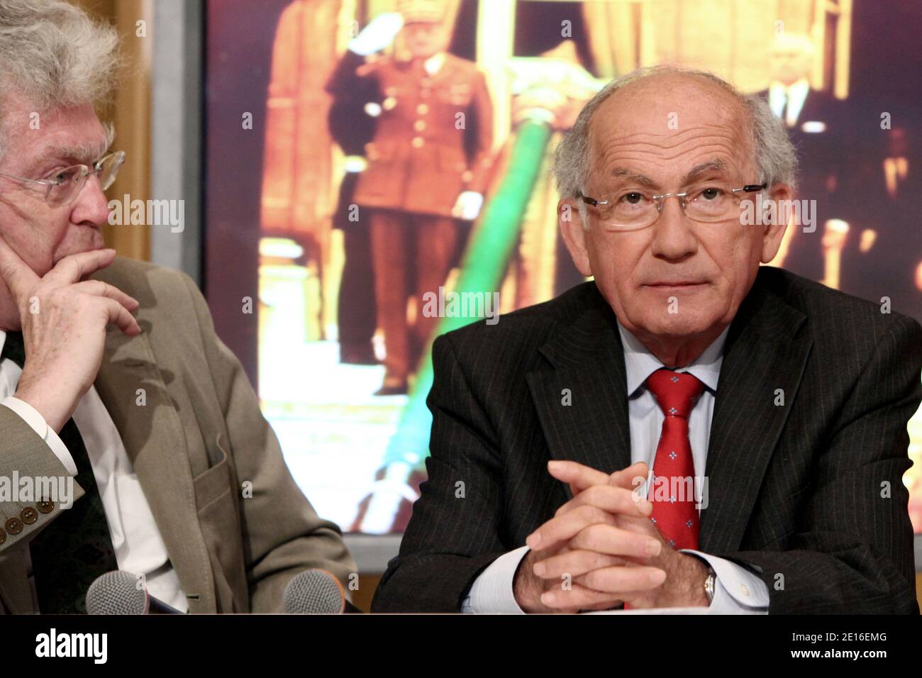 Pierre Joxe and Charles Fiterman are pictured during a day dedicated to ...
