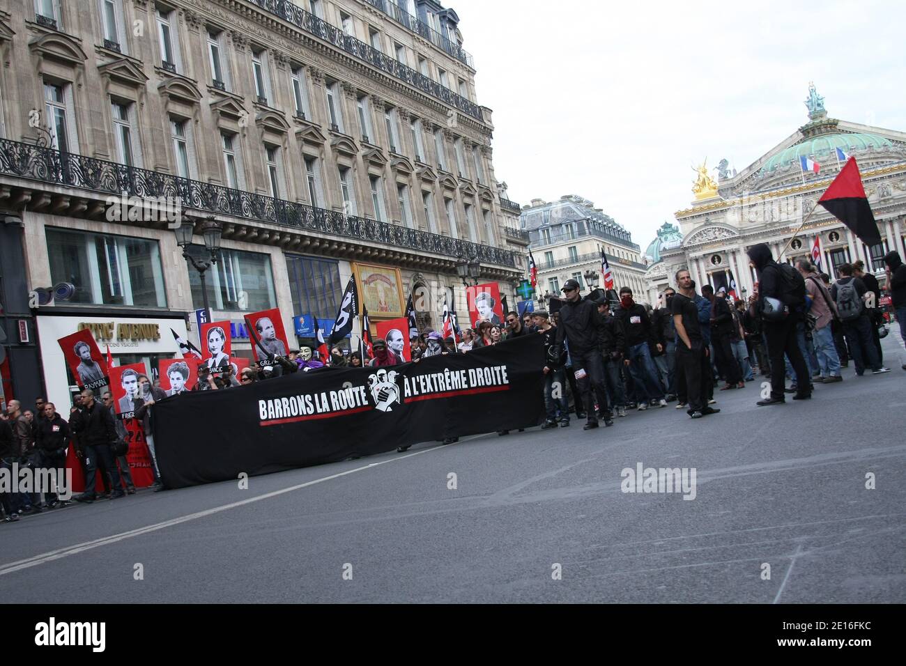 Ambiance during the demonstrate of Anti-Fascist movement in France. The ...