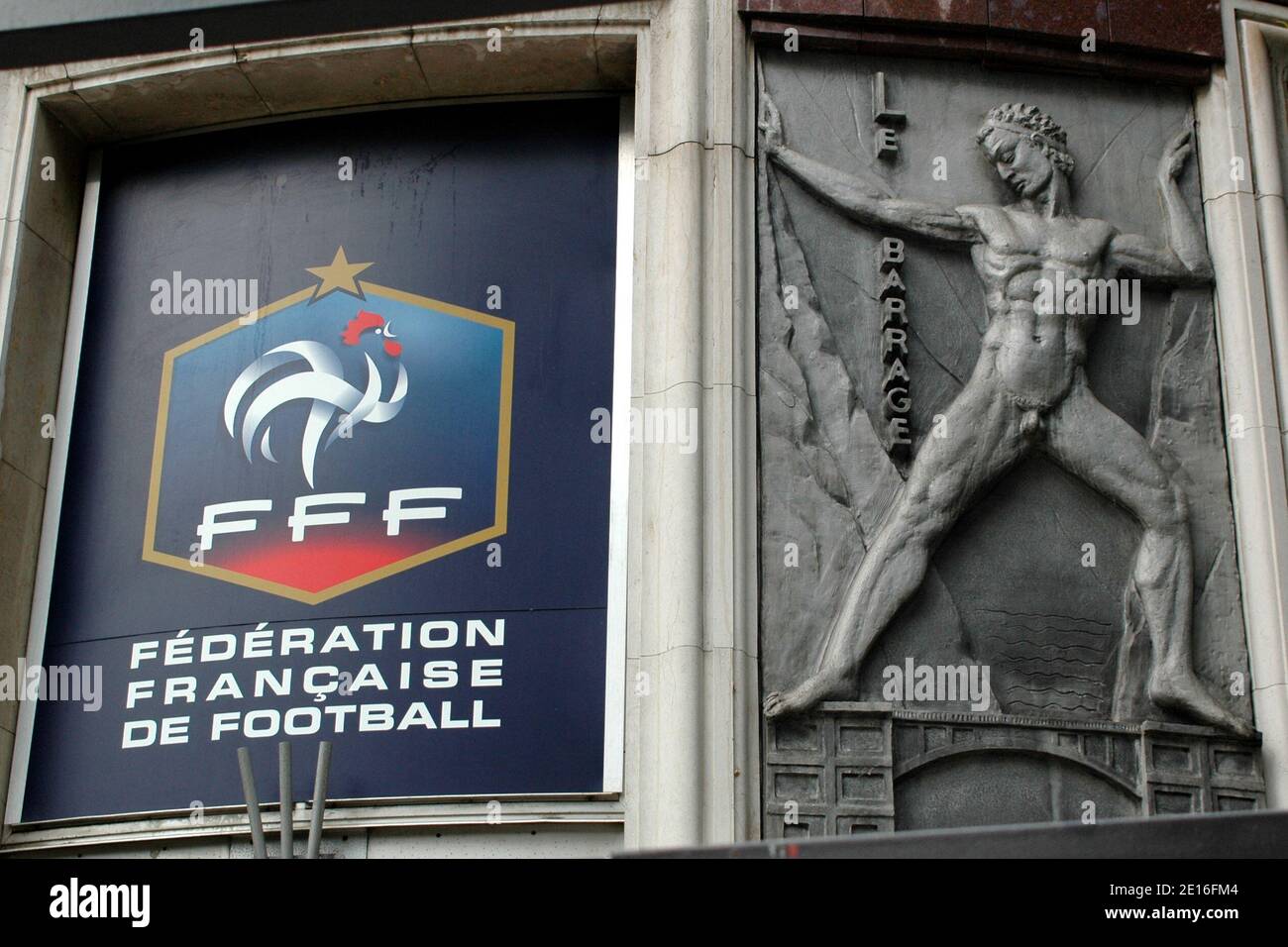 Picture shows the logo of the French Football Federation (FFF) at the ...