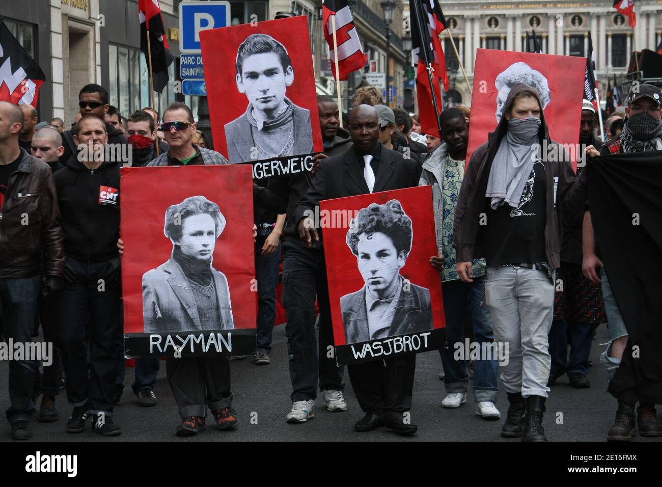 Ambiance during the demonstrate of Anti-Fascist movement in France. The ...