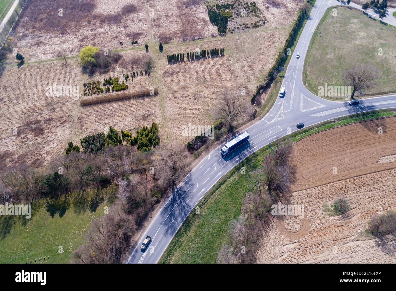aerial view of highway with traffic Stock Photo - Alamy
