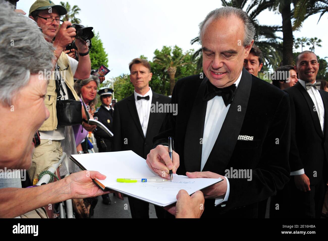 Culture Minister Frederic Mitterrand arriving at Midnight In Paris screening and the Opening ...